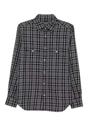 TOM FORD Western Check Shirt - Grey