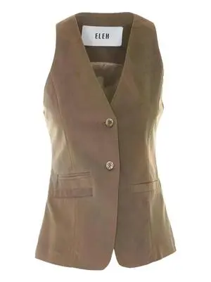 ELE Eleh V-neck Button-up Waistcoat - Neutrals