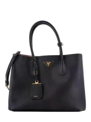 Prada Cuir Double Saffiano Leather Tote Bag - Black