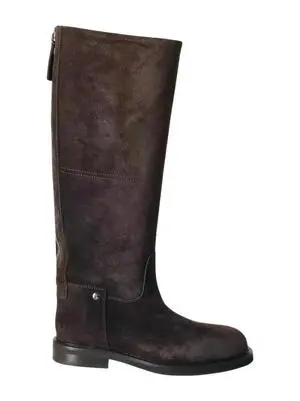 POEVE Rear-zip Knee-high Boots - Brown