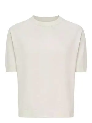 TOMBOLINI Fine-knit Short-sleeve T-shirt - Neutrals