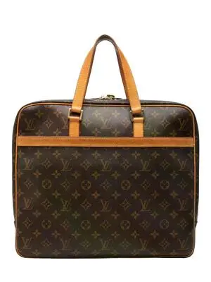 LOUIS VUITTON 2001 Monogram Porte Documents Pegase Business Bag - Brown