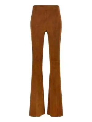 Stouls Gégé Suede Flared Trousers - Brown