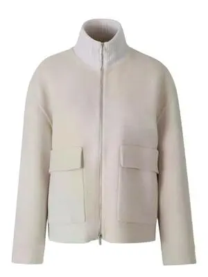 Peserico Ribbed-knit Panelled Jacket - Neutrals
