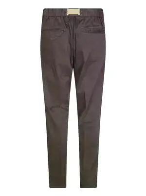 WHITE SAND Gabardine Belted Trousers - Brown