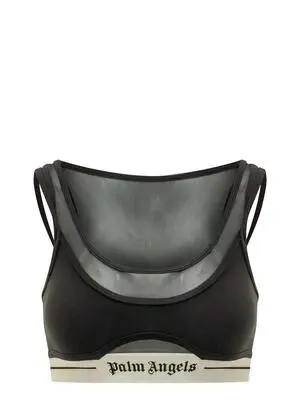 Palm Angels Logo Mix Layer Active Top - Black