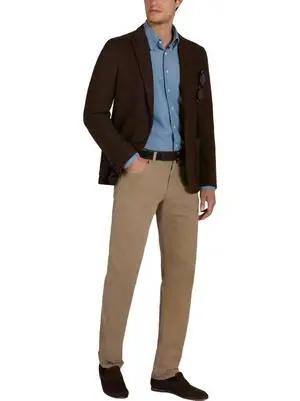 SLOWEAR Hopsack Slim-fit Blazer - Brown