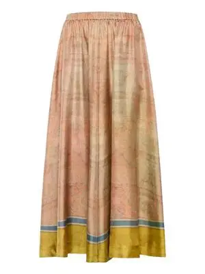 PIERRE-LOUIS MASCIA Silk Paisley Maxi Skirt - Neutrals