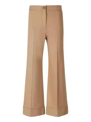 Veronica Beard Veronica Beard Darrell Wide-Leg Turn-Up Trousers Neutrals