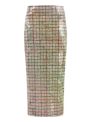 PIERRE-LOUIS MASCIA Plaid Pencil Skirt - Neutrals
