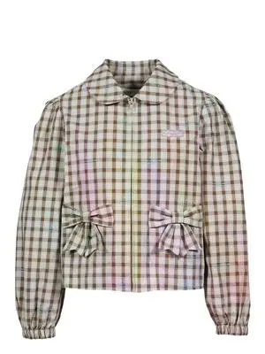 Sandy Liang Sandy Liang Necco Bow-Detail Jacket Brown