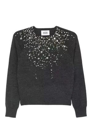 Alpha Studio Crystal-embellished Pullover - Grey