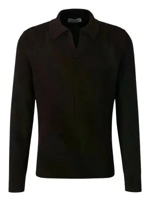 GRAN SASSO Gran Sasso Ribbed Knit V-Neck Sweater Brown