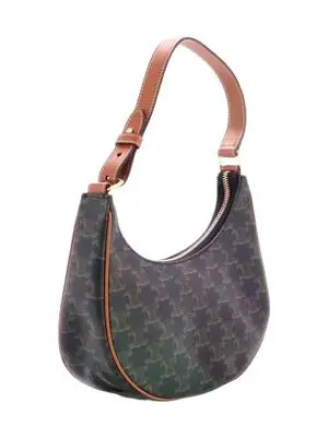 Celine Ava Triomphe Coated Canvas Shoulder Bag - Brown