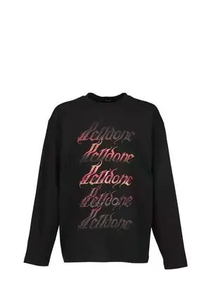 We11Done Logo-print Long-sleeve T-shirt - Black