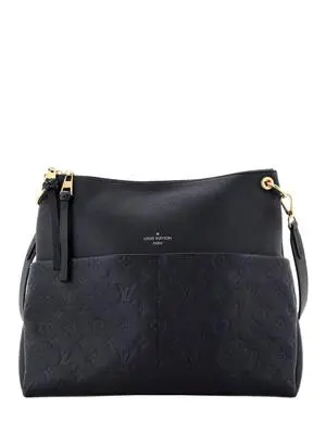 LOUIS VUITTON Monogram Empreinte Leather Hobo Bag - Black