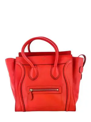 Celine Phantom Bag Grainy Leather Medium Tote Bag - Red