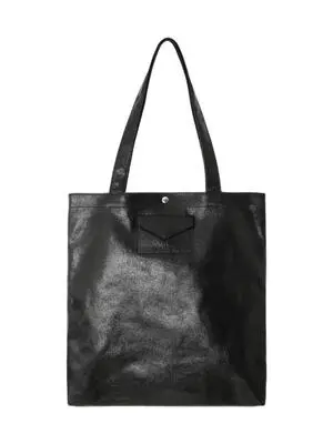 LANCASTER Lancaster Crinkled-Effect Tote Bag Black