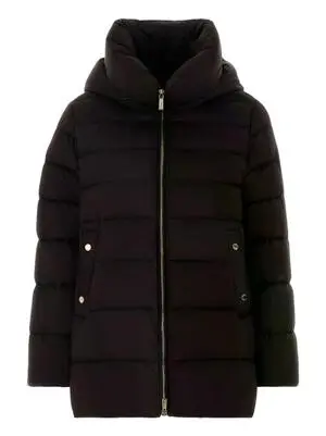 MOORER Natalia Quilted Hooded Jacket - Brown