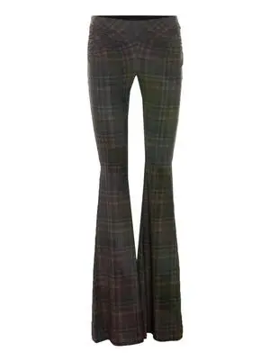 ANIYE BY Check Flared Trousers - Brown