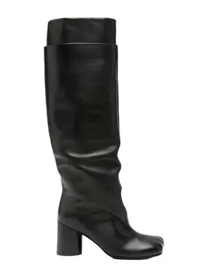 LISKA Square-toe Block-heel Boots - Black