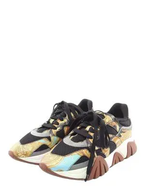 Versace Squalo Baroque-print Sneakers - Black