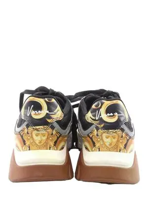 Versace Squalo Baroque-print Sneakers - Black