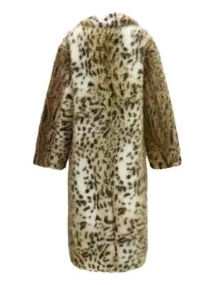 SWORD 6644 Leopard-print Faux-fur Coat - Brown