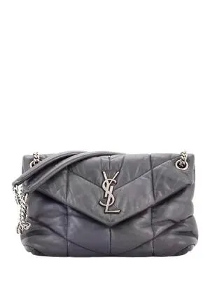 Saint Laurent Saint Laurent Loulou Puffer Quilted Leather Small Shoulder Bag Grey