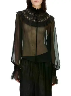 ANN DEMEULEMEESTER Palvi Ruffle-Collar Blouse