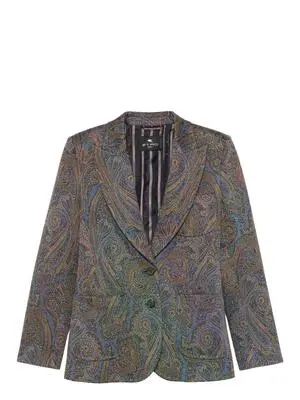 Etro Paisley-print Peak-lapel Jacket - Blue