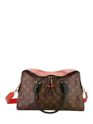 LOUIS VUITTON Tuileries Monogram Canvas Leather Satchel - Brown