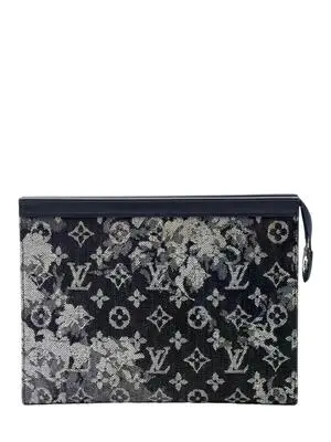 LOUIS VUITTON Louis Vuitton Monogram Tapestry Pochette Voyage MM Clutch Bag Blue