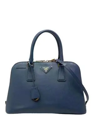 Prada Saffiano Lux Promenade Satchel - Blue