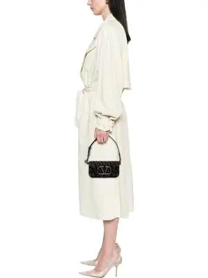 Valentino Garavani Small Toile Iconographe Vlogo Loco Satchel - Brown