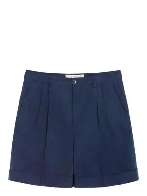 VALENTINO Valentino Garavani Linen Cuffed Bermuda Shorts