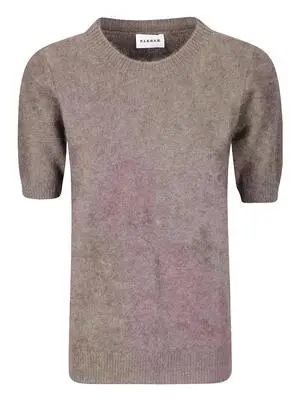 P.a.r.o.s.h P.A.R.O.S.H. Mélange-Effect Short-Sleeve Sweater Brown