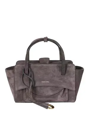 HIDESINS HIDESINS Suede Logo-Print Tote Bag Grey