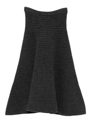 Christian Wijnants Ribbed-knit Flared Skirt - Grey