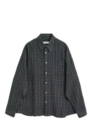 SUNFLOWER Check-pattern Button-down Shirt - Grey