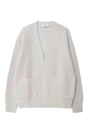 LARDINI Ribbed-knit Patch-pocket Cardigan - Neutrals