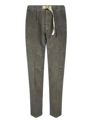 WHITE SAND Belted Corduroy Trousers - Grey