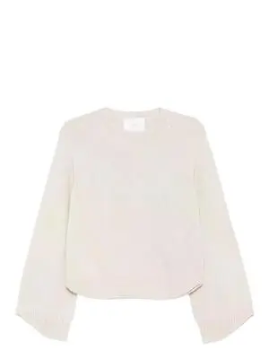 VANISE Curved-hem Sweater - Neutrals