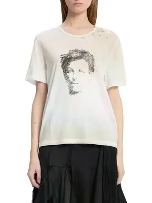 ANN DEMEULEMEESTER Distressed T-shirt - Neutrals