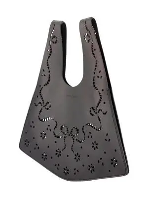 Simone Rocha Simone Rocha Mini Laser-Cut Shopper Tote Bag Black