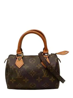 LOUIS VUITTON Monogram Mini Speedy Hl Satchel - Brown