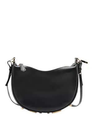 Fendi Mini Leather Graphy Hobo Bag - Black