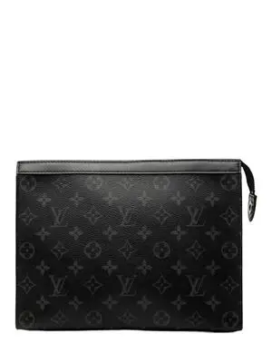 LOUIS VUITTON Monogram Eclipse Pochette Voyage Mm Clutch Bag - Black