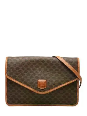 Celine 2007 Macadam Coated Canvas Cross Body Bag - Brown