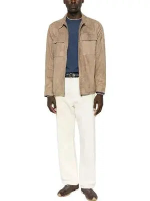 Paul & Shark Suede Panelled Jacket - Neutrals